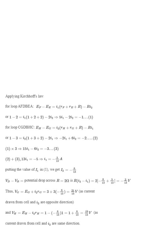 Will Creased In The Circuit Shown E F G And Hare Cells Ofe M F V IV JV And IV Respectively