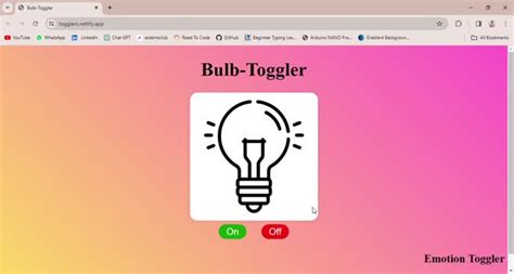 created a bulb on off toggler using html css and javascript aditya