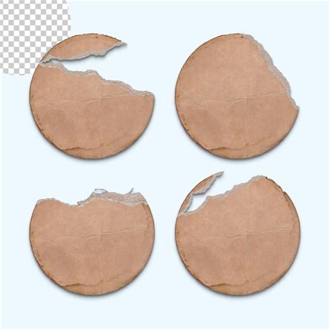 Rippedin 갈색 종이와 찢어진 종이 질감 원 배경 프리미엄 Psd 파일