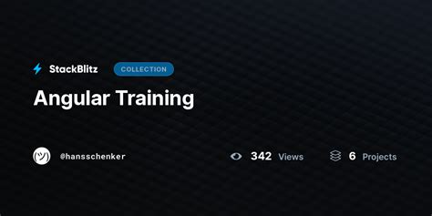 angular training by hansschenker stackblitz