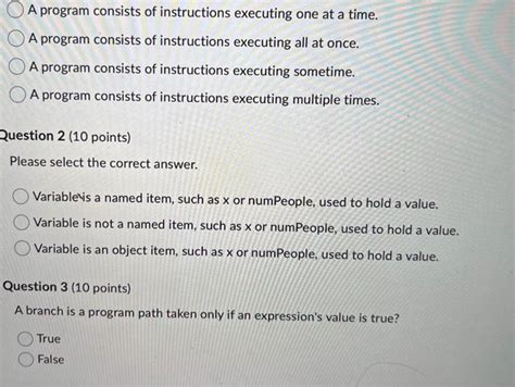 solved a program consists of instructions executing one at a