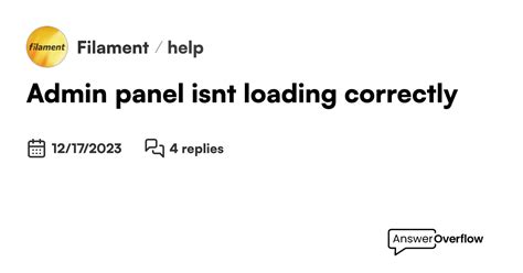 Admin Panel Isnt Loading Correctly Filament