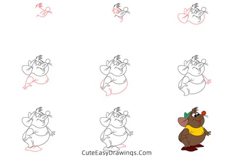 How To Draw Gus From Cinderella Step By Step Cute Easy Drawings