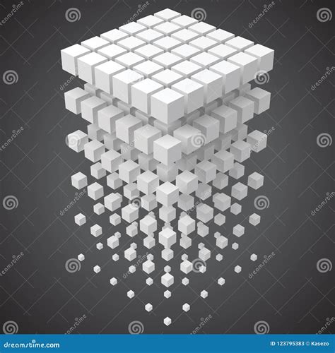 Small Cubes Forming A Big Cube Blockchain And Big Data Cncept 3d