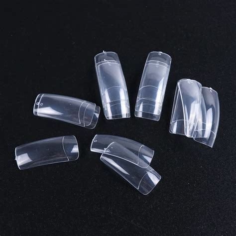 500 개 하프 커버 자연 가짜 손톱 가짜 팁 Diy 상자 미용 도구 가짜 아크릴 인공 네일 아트 팁붙이는 네일