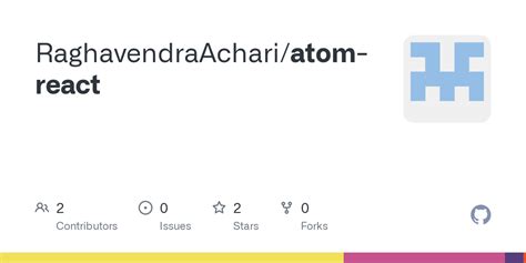 GitHub RaghavendraAchari Atom React