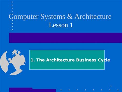 Ppt 1 Computer Systems And Architecture Lesson 1 1 The Architecture