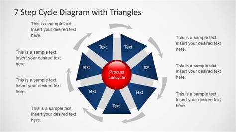 Step Cycle diagram다이어그램 Template with Triangles for 무료ppt템플릿