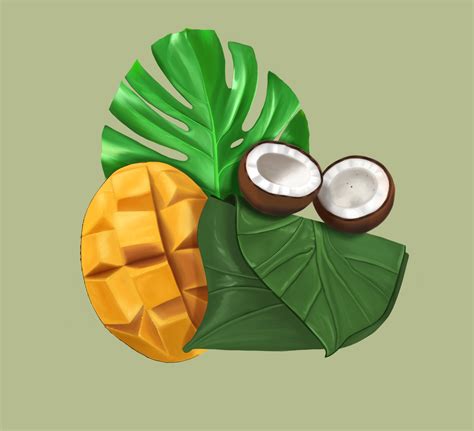 Иллюстрация Тропики в стиле 2d академический рисунок графика