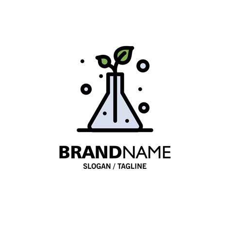 Science Flask Trees Business Logo Template Flat Color 13140729 Vector Art At Vecteezy