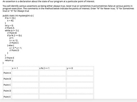 Solved An Assertion Is A Declaration About The State Of Our