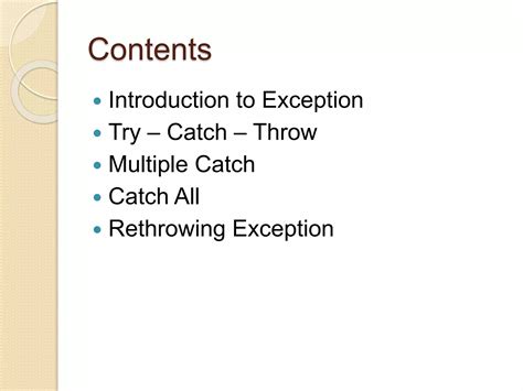 Exception Handling In Object Oriented Programming Using C Pptx