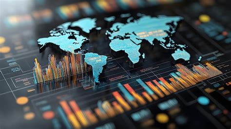 Global Data Analytics World Map With Charts Premium Ai Generated Image