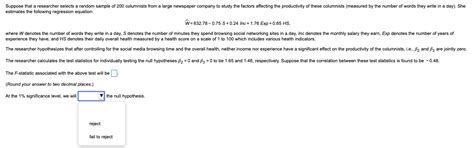 solved suppose that a researcher selects a random sample of