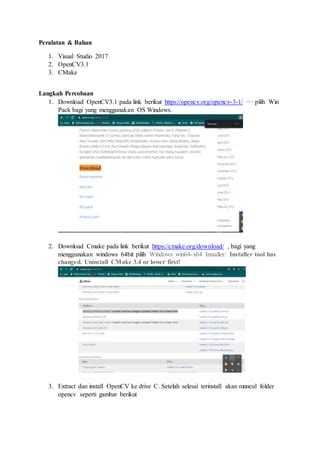 Installasi Library Open CV DOCX