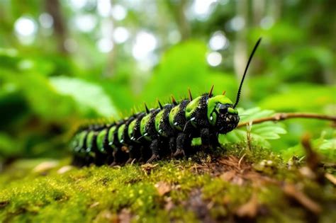 Premium Ai Image Asp Caterpillar In The Natural Environment