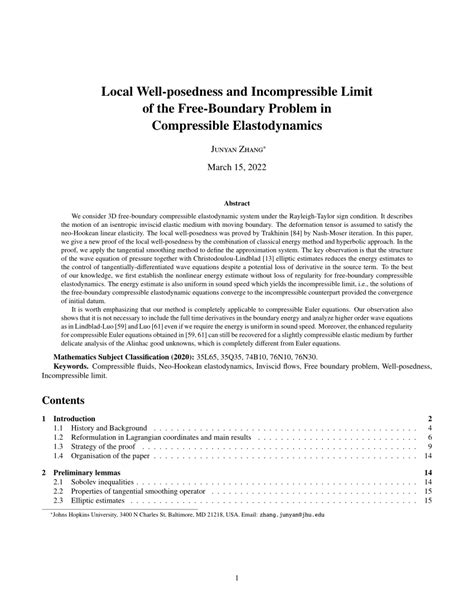 Pdf Local Well Posedness And Incompressible Limit Of The Free