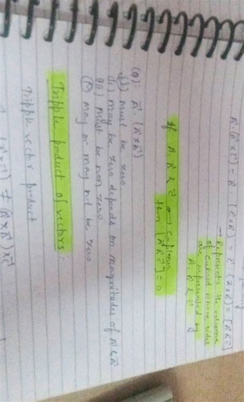 Begin Array L Vec A Cdotvec A Times Vec C Vec B Cdot