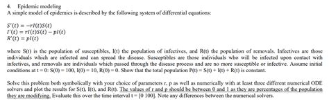 4 Epidemic Modeling A Simple Model Of Epidemics Is