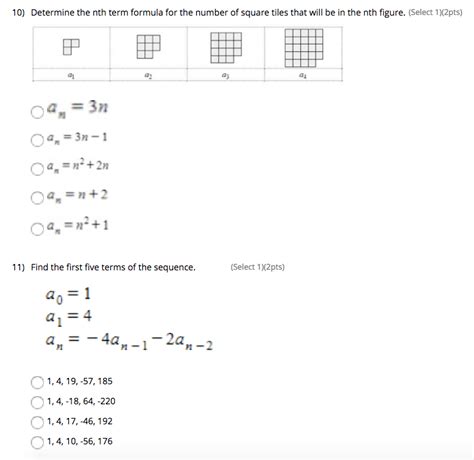 Solved Determine The Nth Term Formula For The Number Of Chegg Com