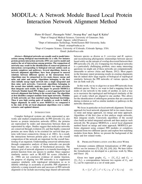 Pdf Modula A Network Module Based Local Protein Interaction Network