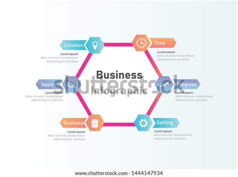 Hexagonal Infographic Design Template Used Workflow Stock Vector
