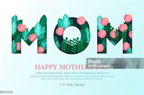 꽃과 잎으로 해피 어머니의 날 인사말 카드 벡터 일러스트입니다 전단지 카드 초대장에 대 한 디자인입니다 사랑 해요 엄마 계절에 대한 스톡 벡터 아트 및 기타 이미지 Istock