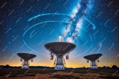 Premium Ai Image Very Large Array Satellite Antennas In Irregular