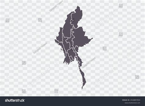 Myanmar Map Smoke Color On White Stock Vector Royalty Free 2516857933 Shutterstock