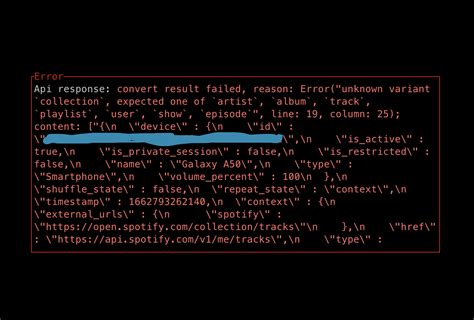 Api Response Convert Result Failed Issue Rigellute Spotify Tui GitHub