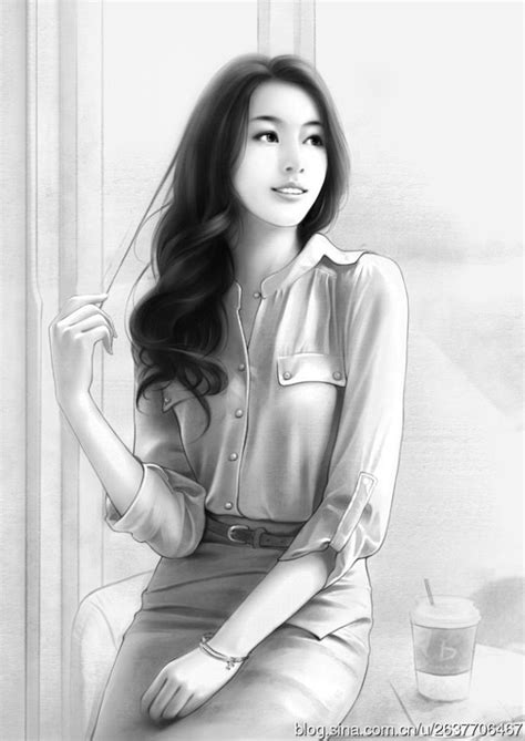 手绘美女 卡通 人物手绘