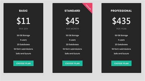 bootstrap 4 pricing table design pricing table coding for beginners