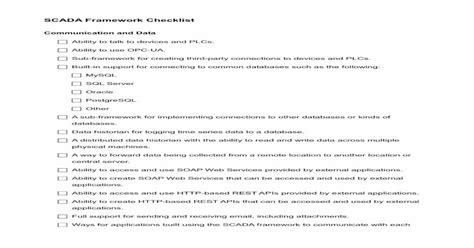 Scada Framework Checklist Perfect Abstractions€¦ · Scada Framework
