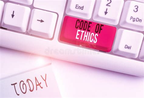 Conceptual Hand Writing Showing Code Of Ethics Business Photo Text Basic Guide For Professional