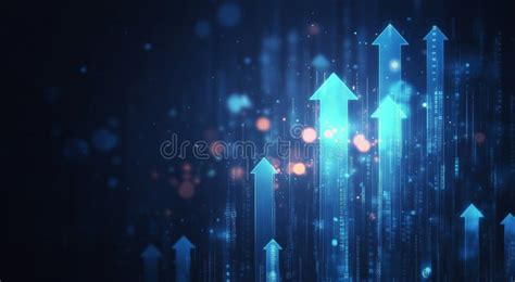 Rising Arrows Indicate Growth And Progress In Digital Data
