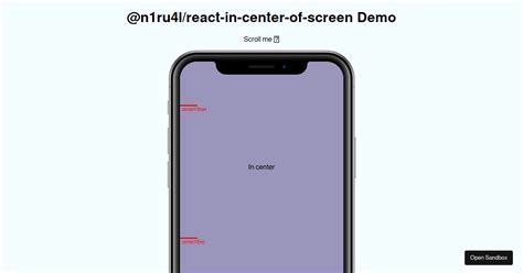 React In Center Of Screen React Dom Demo Forked Codesandbox