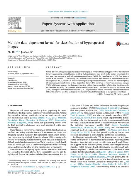 pdf multiple data dependent kernel for classification of