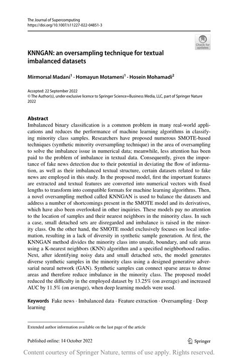 Knngan An Oversampling Technique For Textual Imbalanced Datasets