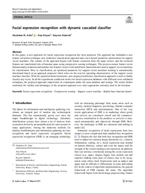 Pdf Facial Expression Recognition With Dynamic Cascaded Classifier