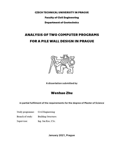 Analysis Of Two Computer Programs For A Pile Wall Design In Prague Pdf