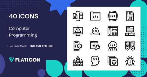 Computer Programming Icon Pack Lineal 40 Svg Icons