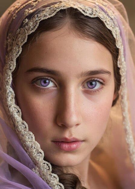 Ai Generated Illustration Of A Woman In A Yellow Veil Makes Eye Contact