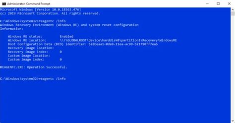 how to enable windows recovery environment in windows 10