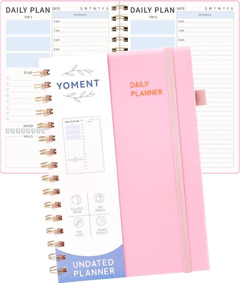 Daily Undated To Do List Planner Notebook With Hourly Schedule 160 Pages Spiral