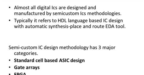 ASIC System On Chip VLSI Design Semi Custom IC Design