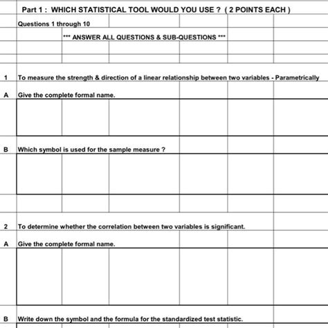 Solved Part 1 Which Statistical Tool Would You Use 2