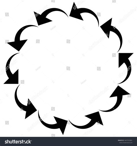 Curved Circular Arrow Radial Concentric Pointer Stock Vector Royalty Free