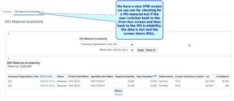 How Do I Stop My Otbi Screen From Going Null When The User Leaves And