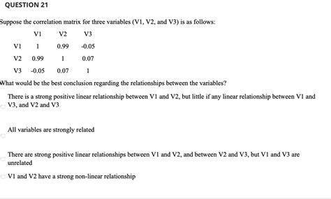 solved question 21 suppose the correlation matrix for three