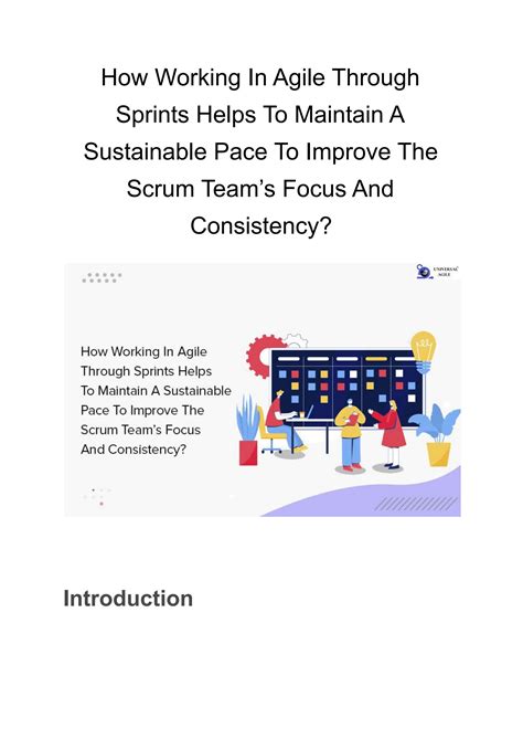 How Working In Agile Through Sprints Helps To Maintain A Sustainable Pace To Improve The Scrum